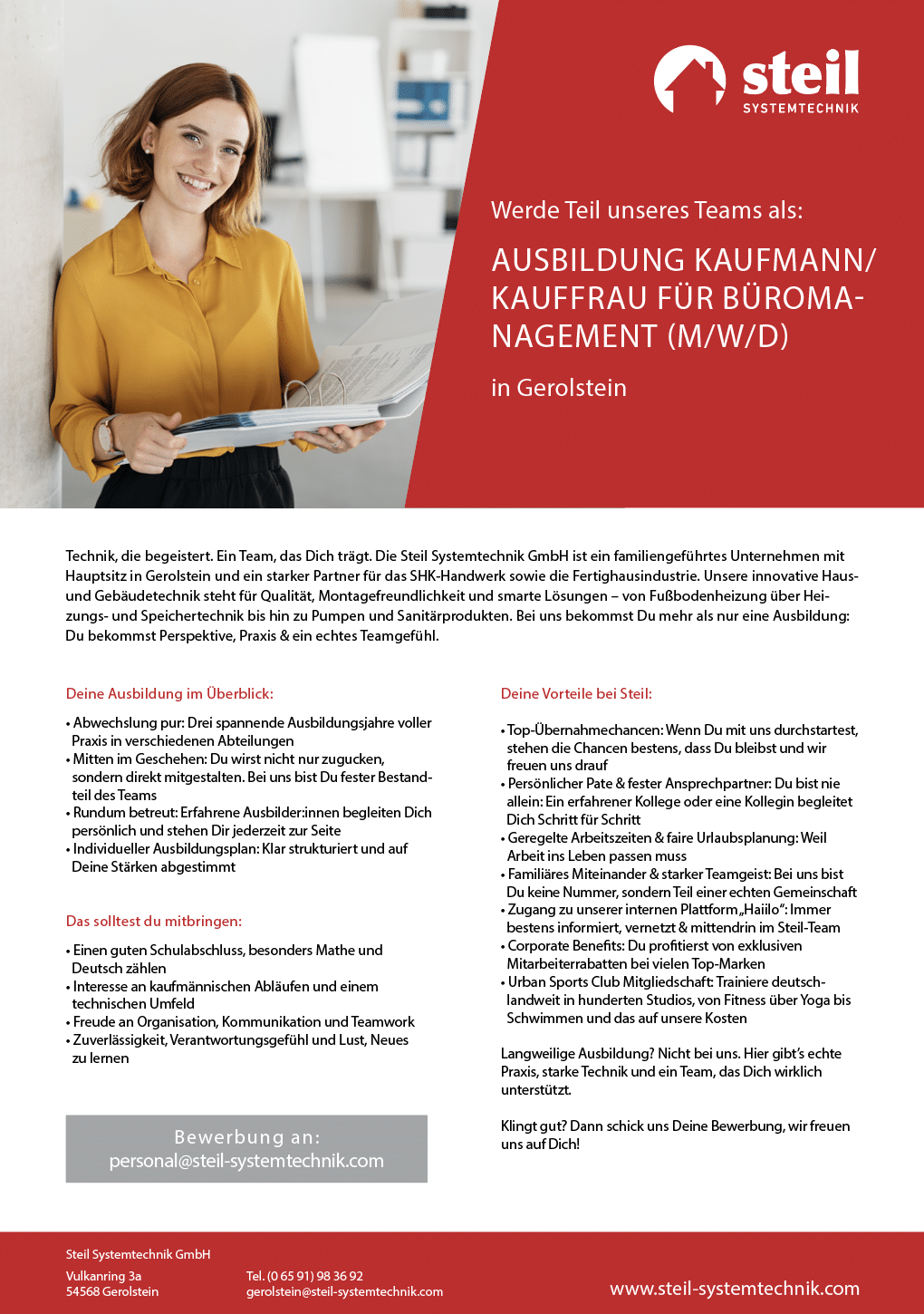 Arbeiten bei Steil - Steil Systemtechnik GmbH